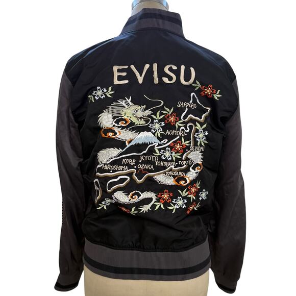 Evisu | Jackets & Coats | Evisu Satin Embroidered Jacket Womens M ...